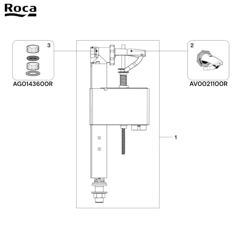 ROCA A822502300 Robinet Flotteur alimentation basse.