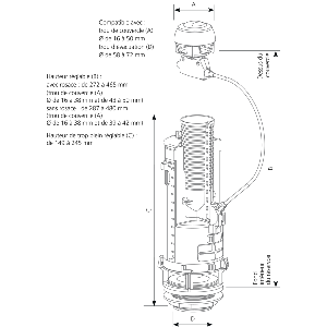 Mécanisme de chasse OPTIMA 50 double volume à câble.