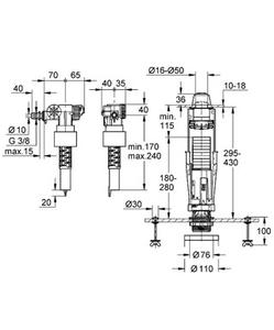 GROHE 38801PI0 Mécanisme de chasse complet ECO SET