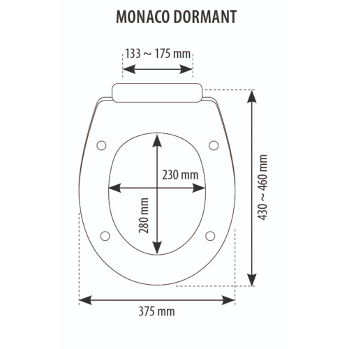 SIAMP 48 7110 17 - Abattant WC MONACO DORMANT. Blanc.