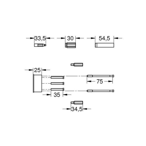 GROHE 46191000 Rallonge ou prolongation 25 mm.